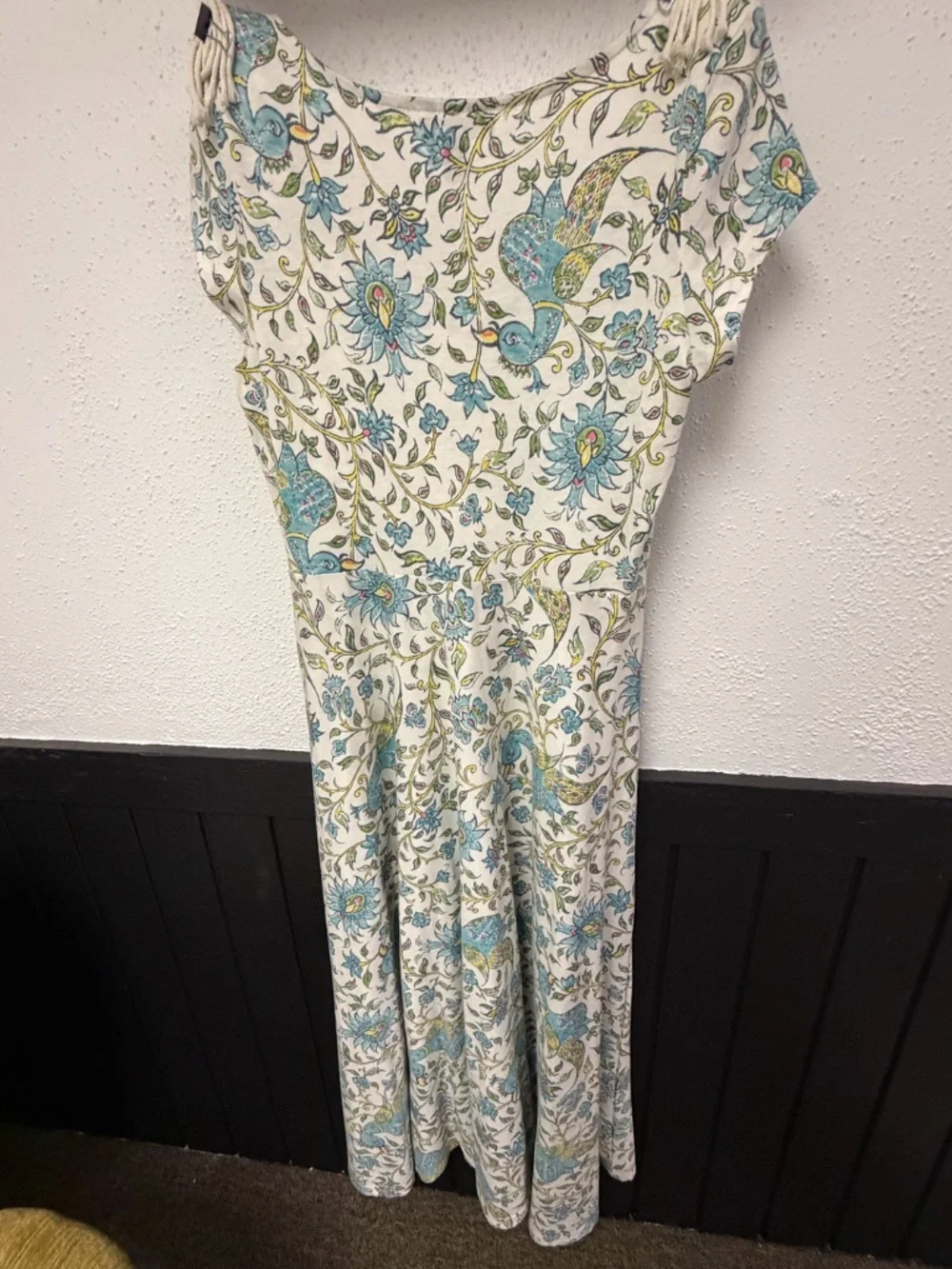 Chaps | Dresses | Chaps Womens Medium Floral Bird Print Maxi Dress Fit ...
